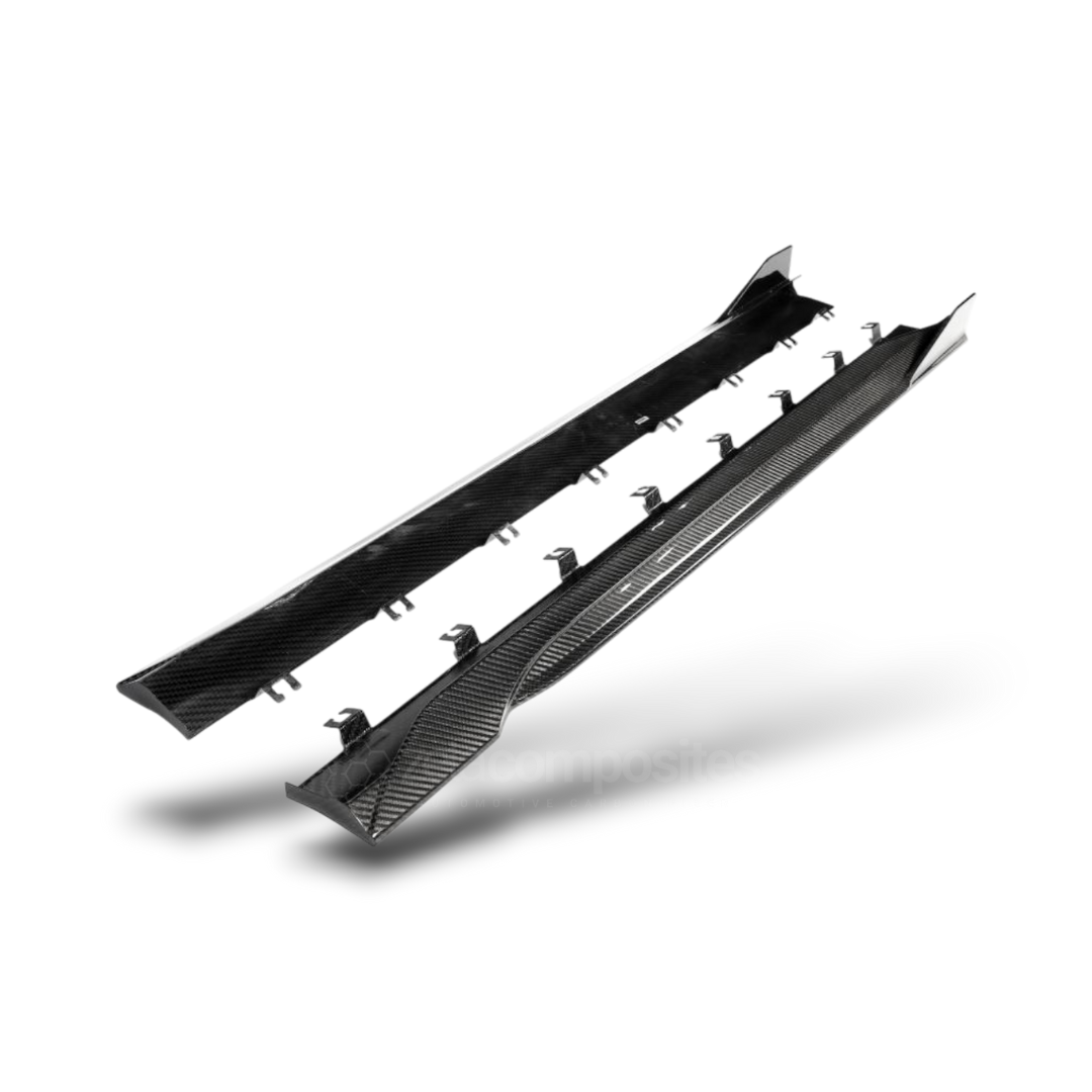 (2024'+ S650) Mustang Carbon Fiber Side Skirt Panels Gt500 Style ...